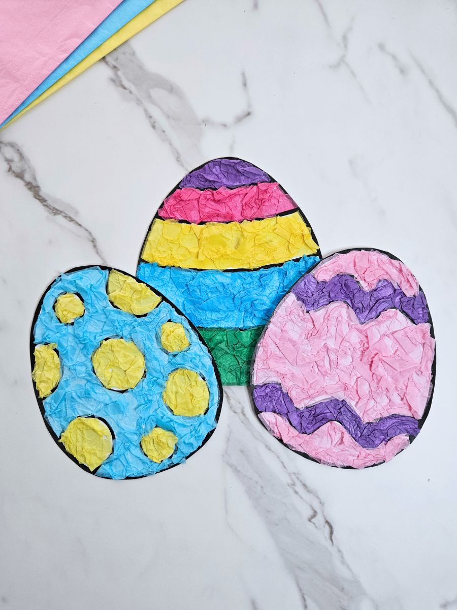 Easy Easter Egg Tissue Paper Craft - Raise Curious Kids